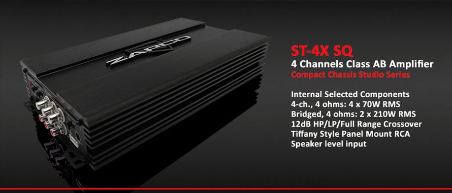 ST-4X SQ - Zapco 4-Channel 400W RMS Class AB Amplifier